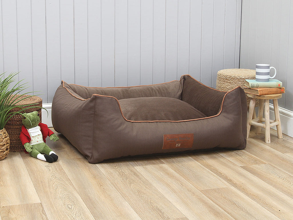 Savile Orthopaedic Walled Dog Bed For Large Dogs | Tanner's Brown Colour